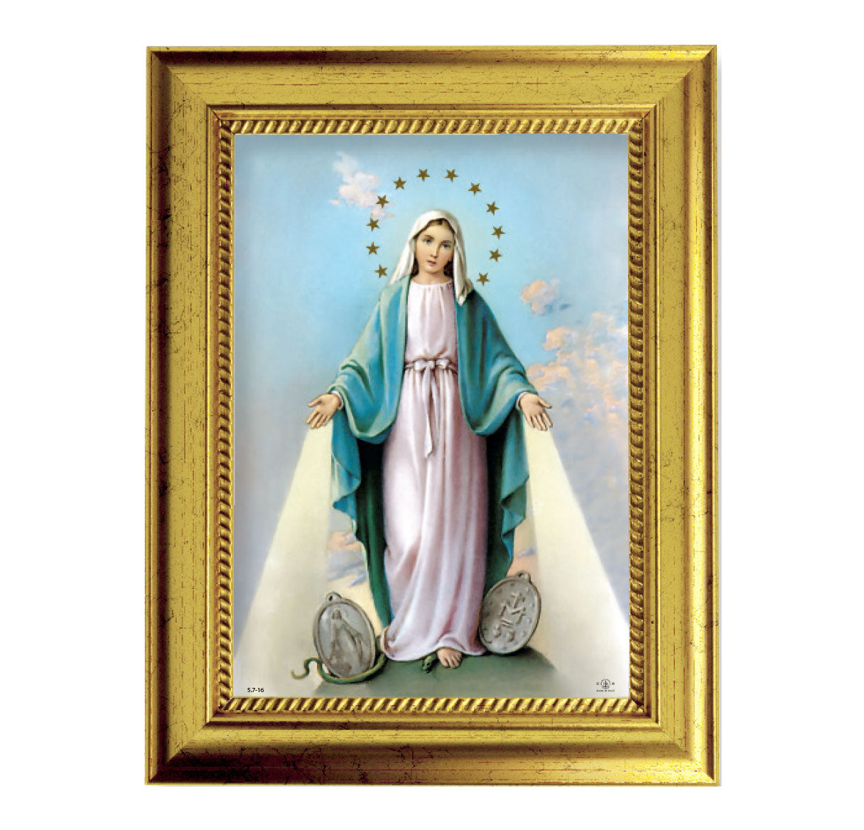 Our Lady of the Miraculous Medal Gold-Leaf Framed Art – The Catholic Shop