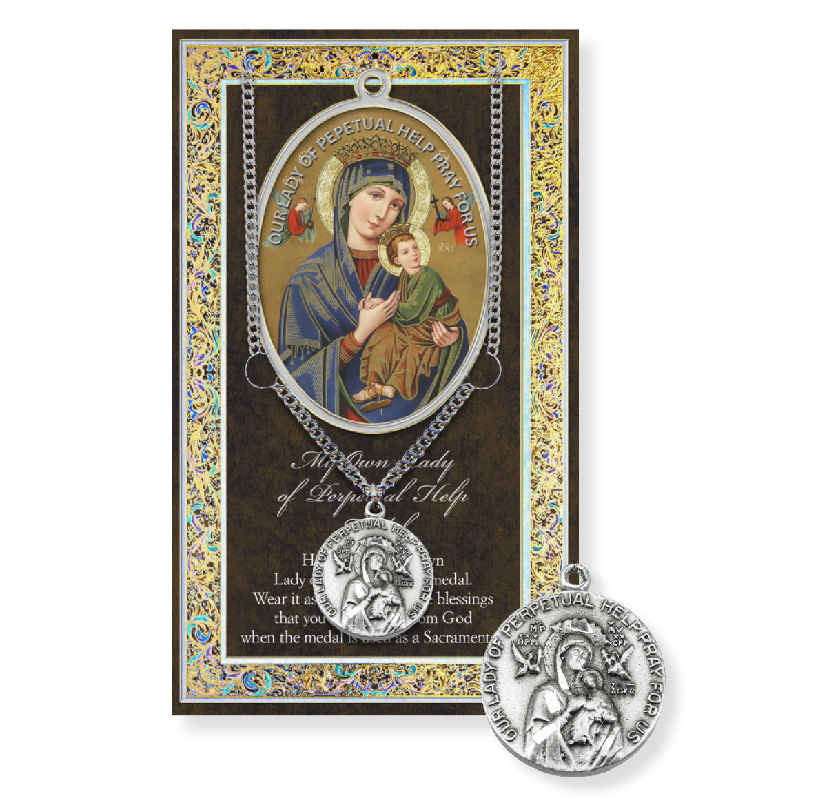 Our Lady of Perpetual Help Biography Pamphlet and Patron Saint Medal ...