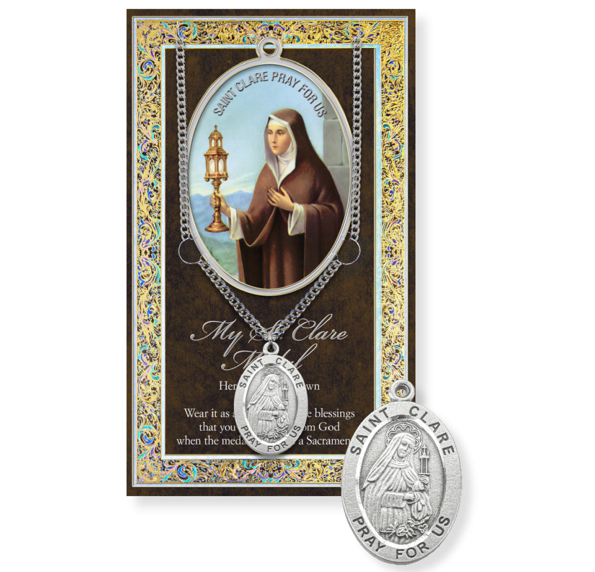 Saint Clare Biography Pamphlet and Patron Saint Medal – The Catholic Shop