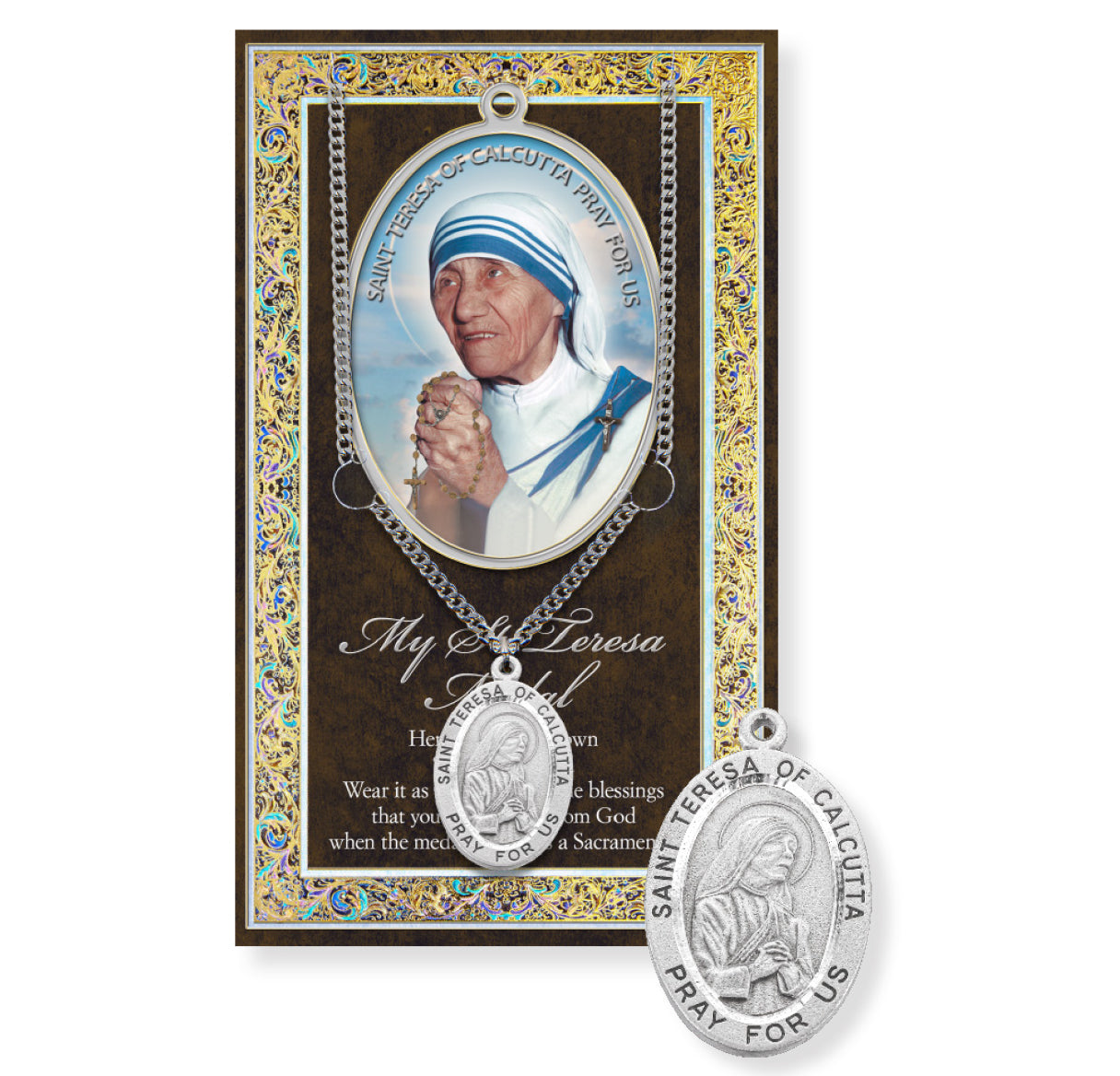 Saint Teresa of Calcutta Biography Pamphlet and Patron Saint Medal ...