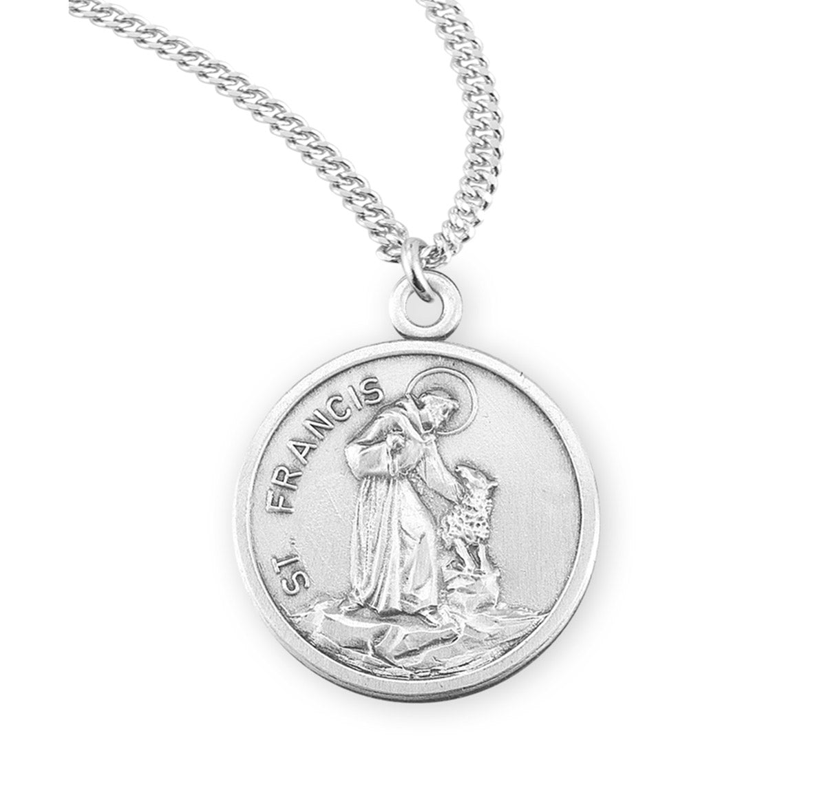Saint Francis of Assisi Round Sterling Silver Medal – The Catholic Shop