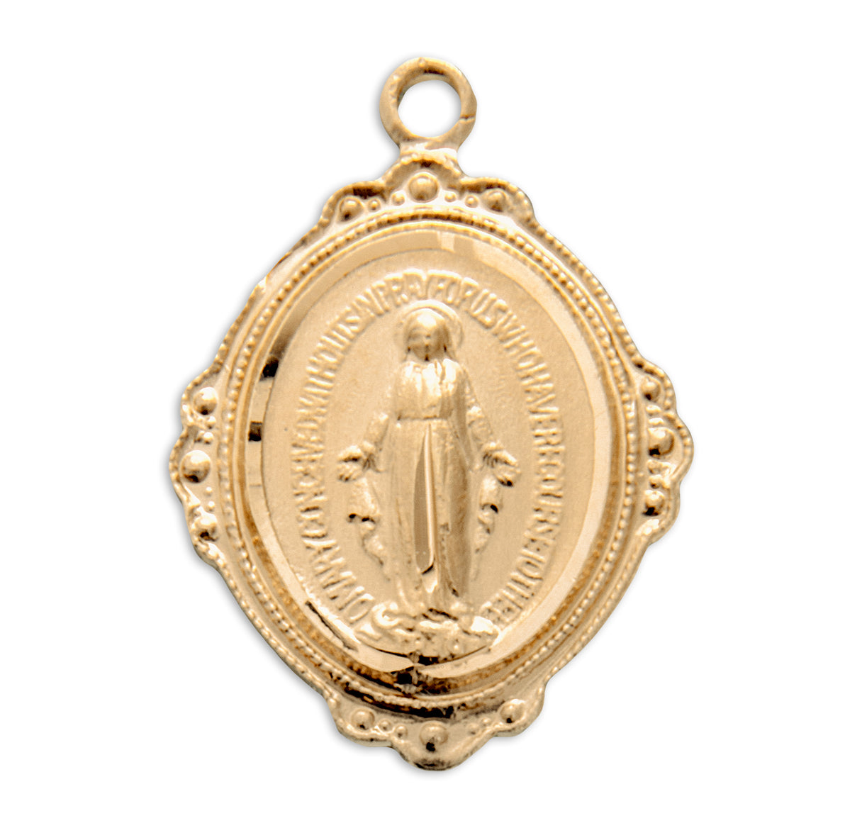 Gold Over Sterling Silver Miraculous Medal with Fancy Border – The ...