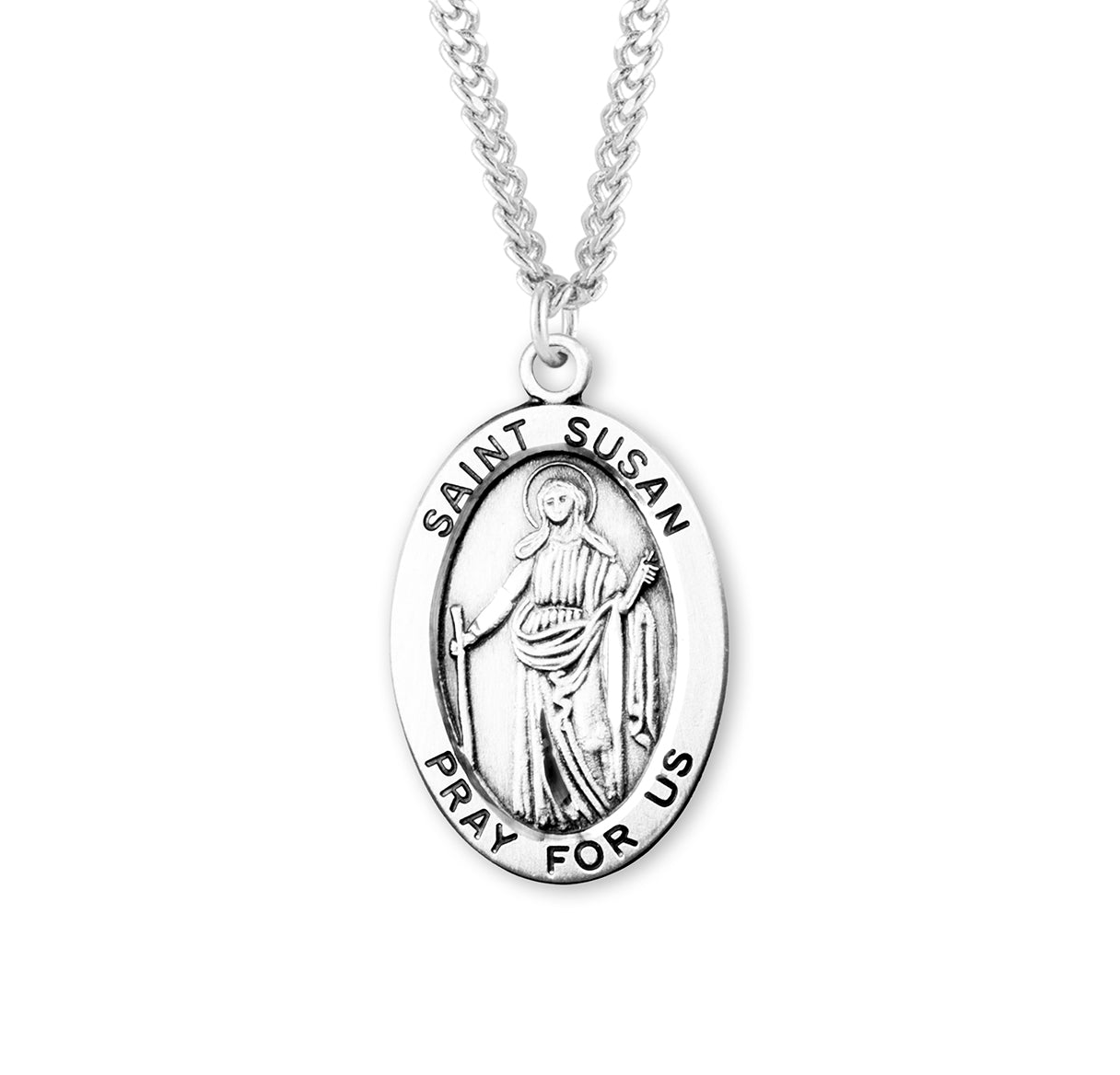 Patron Saint Susan Oval Sterling Silver Medal – The Catholic Shop