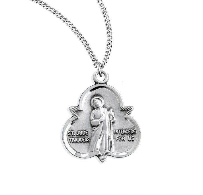 Saint Jude Thaddeus Sterling Silver Trinity Symbol Medal – The Catholic ...