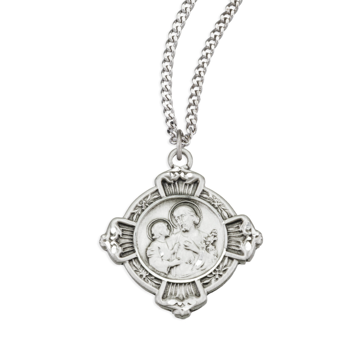 Sterling Silver St. Joseph Cross Medal – The Catholic Shop