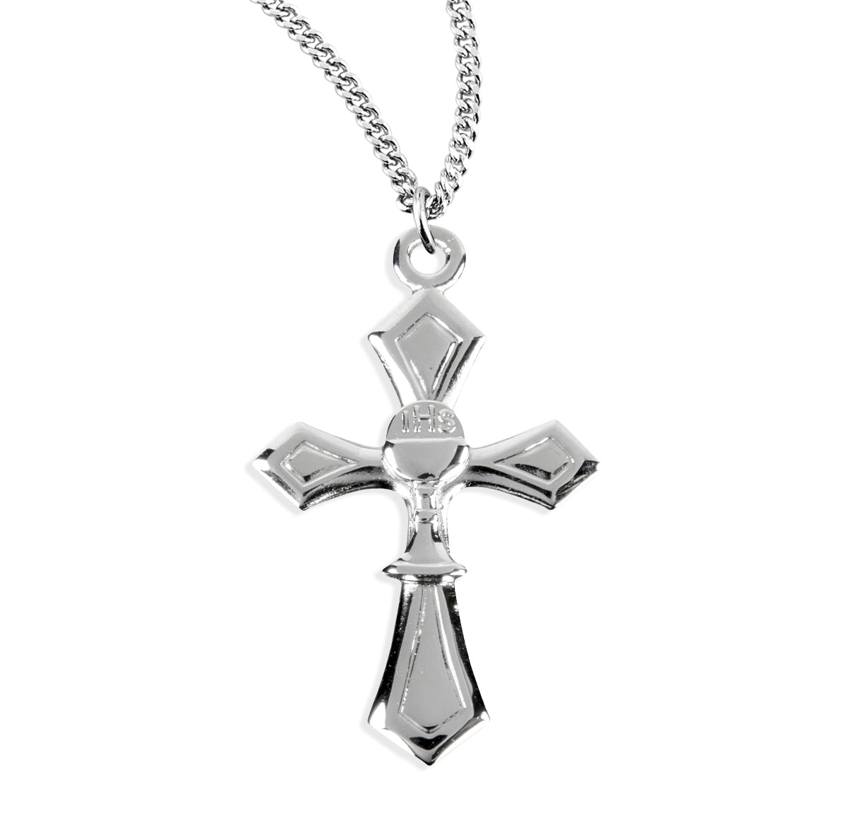 Sterling Silver Cross with a Chalice – The Catholic Shop