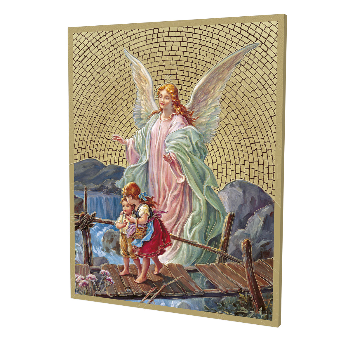 Guardian Angel Gold Foil Mosaic Plaque – The Catholic Shop
