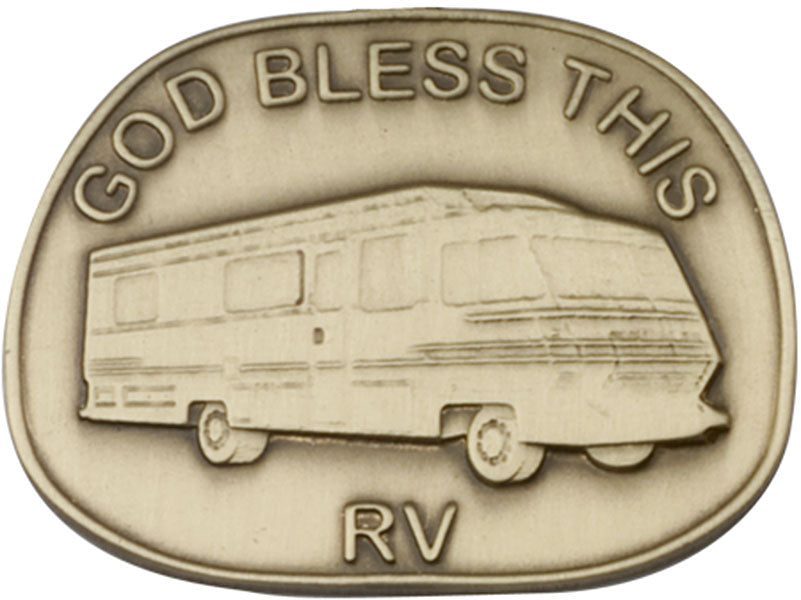 Antique Gold God Bless This Rv Visor Clip – The Catholic Shop