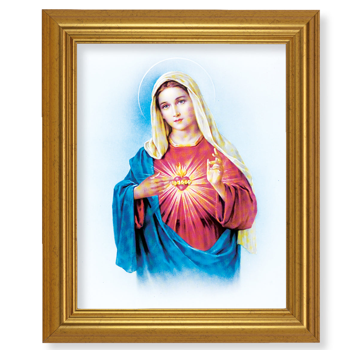 Immaculate Heart of Mary Gold Framed Art – The Catholic Shop