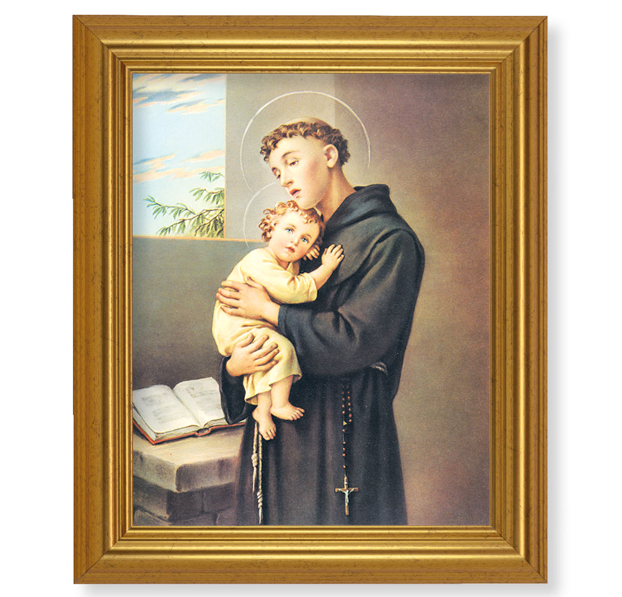 St. Anthony Gold Framed Art – The Catholic Shop