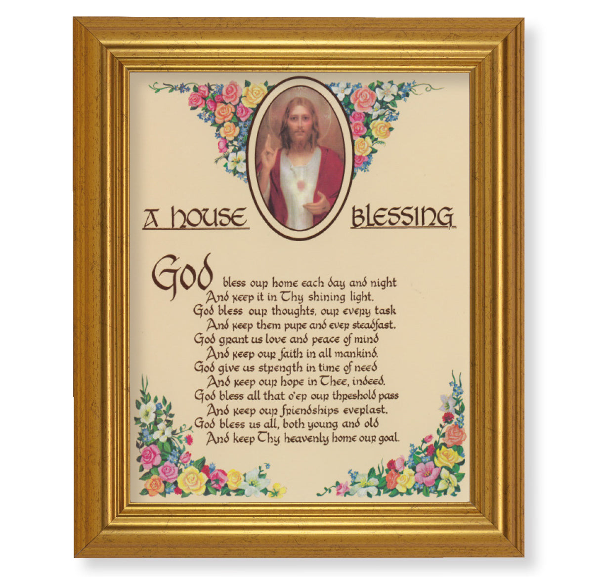 A House Blessing Gold Framed Art – The Catholic Shop
