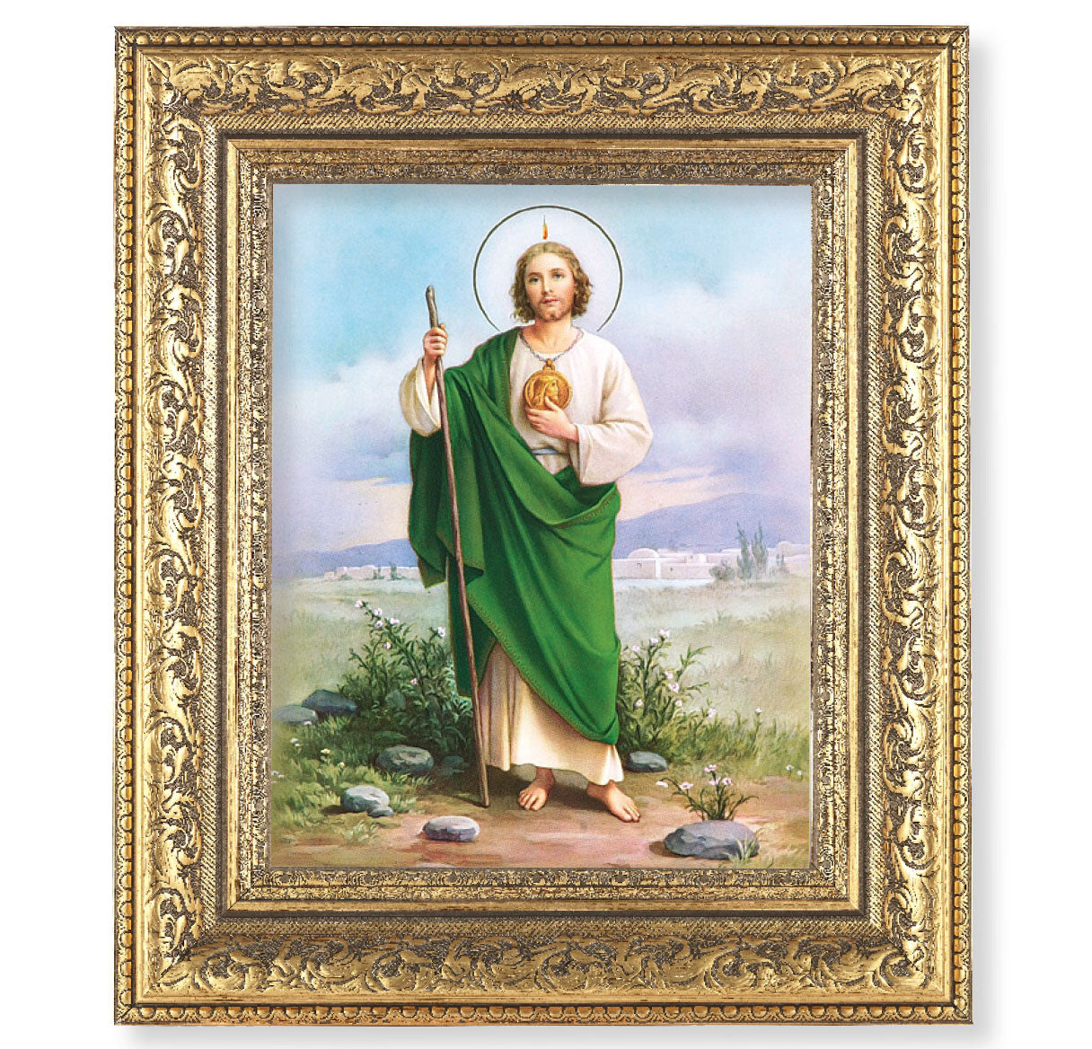 St. Jude Gold-Leaf Antique Framed Art – The Catholic Shop