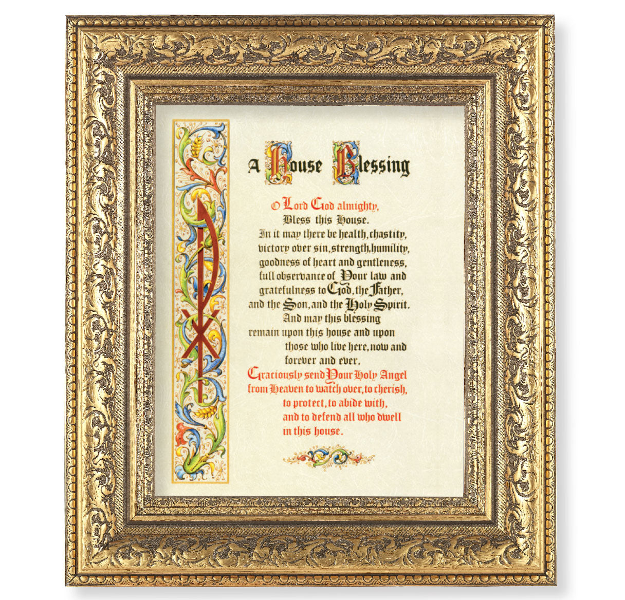 House Blessing Gold-Leaf Antique Framed Art – The Catholic Shop