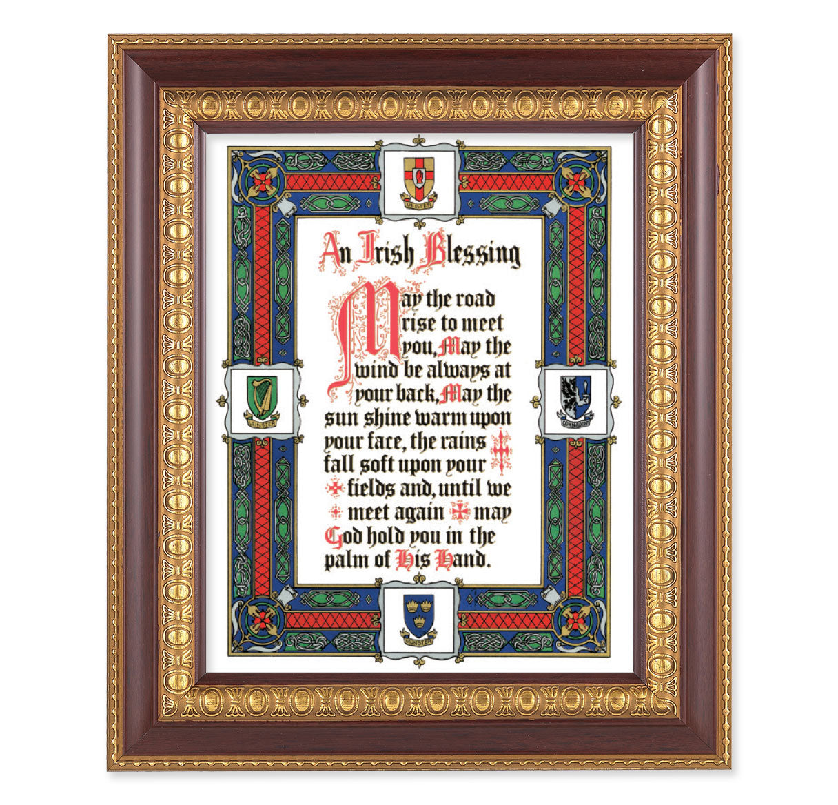 Irish Blessing Cherry Gold Framed Art – The Catholic Shop