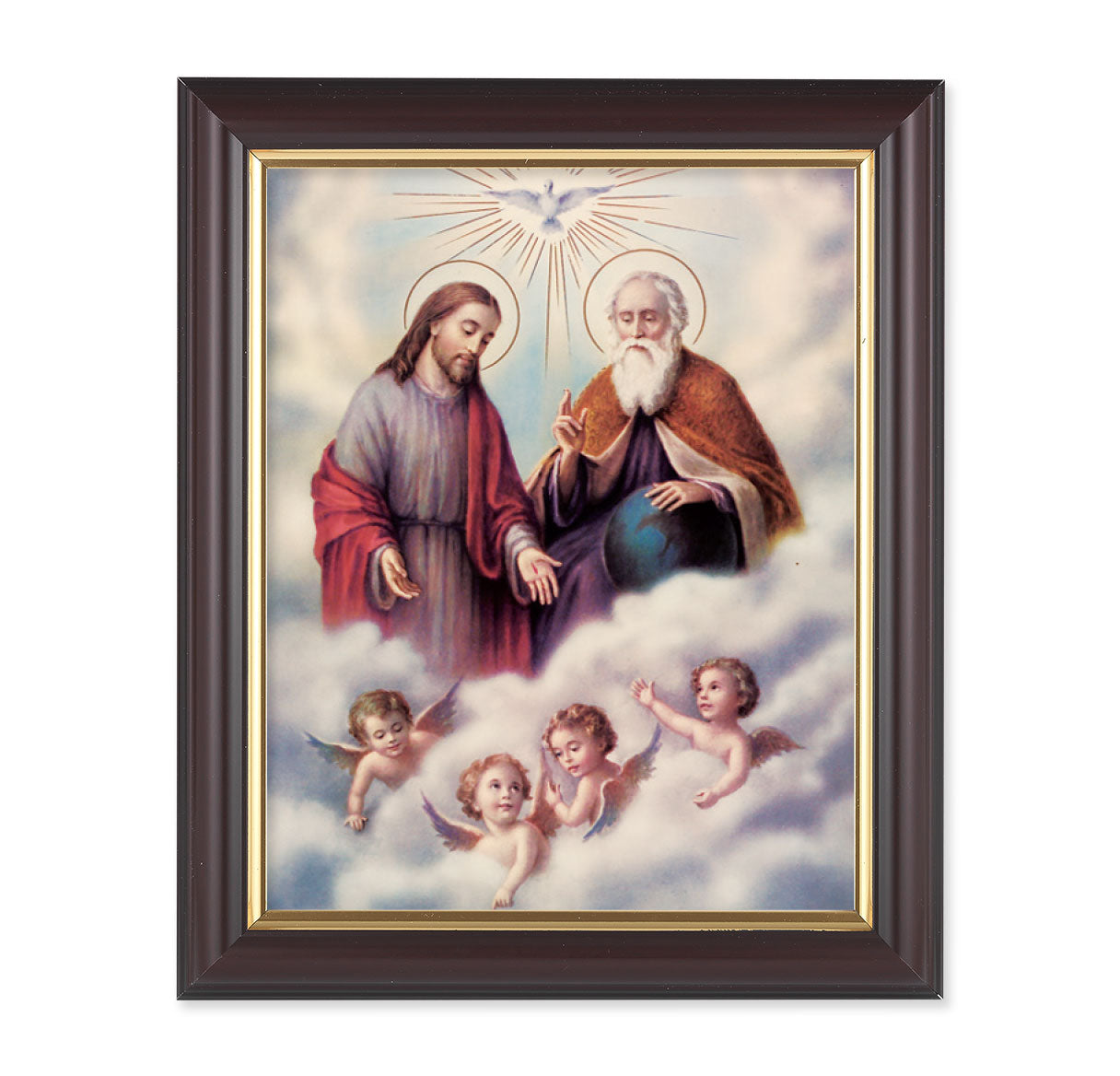 The Trinity Walnut Framed Art – The Catholic Shop