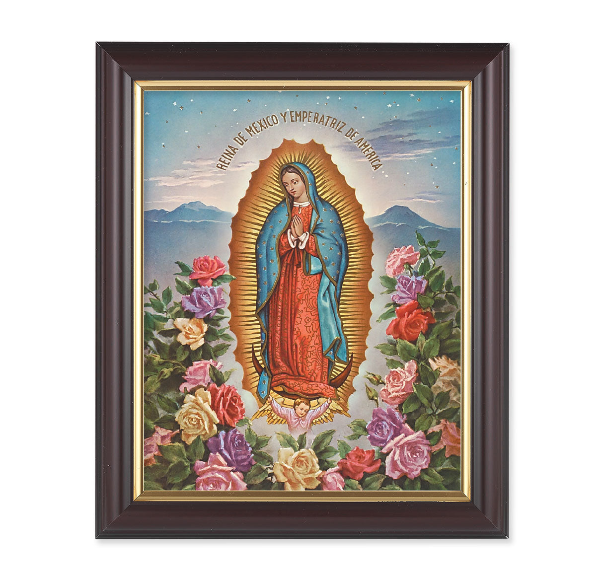 Our Lady of Guadalupe Walnut Framed Art – The Catholic Shop