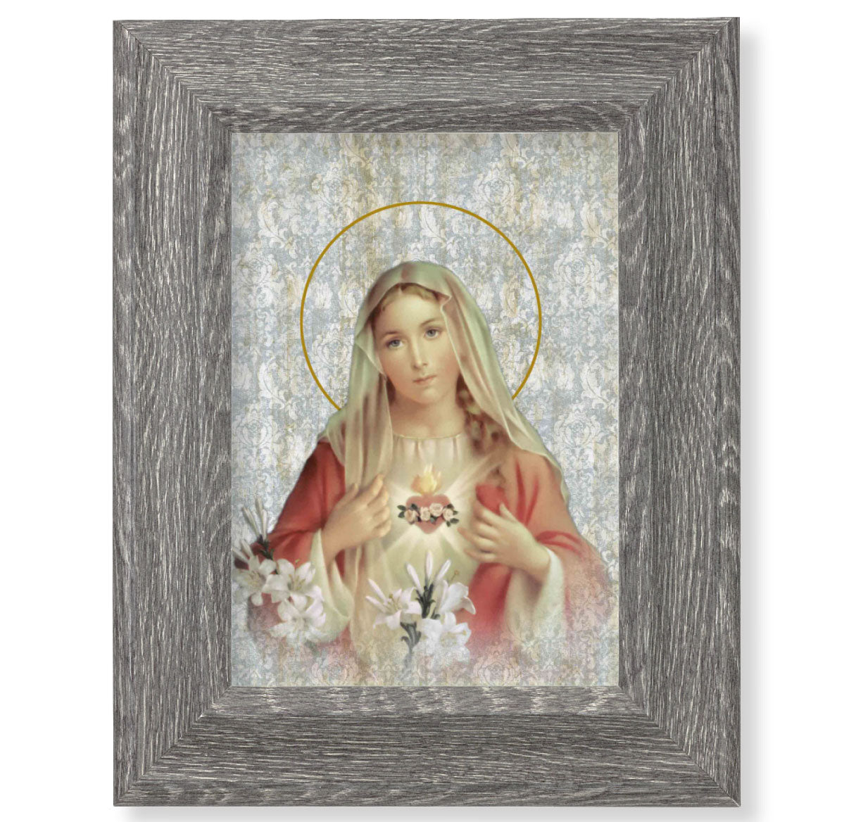Immaculate Heart of Mary Gray Framed Art – The Catholic Shop