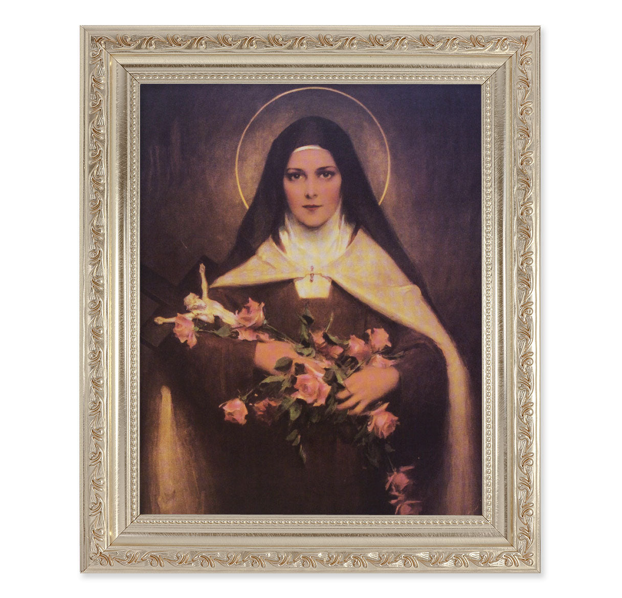St. Therese Antique Silver Framed Art – The Catholic Shop