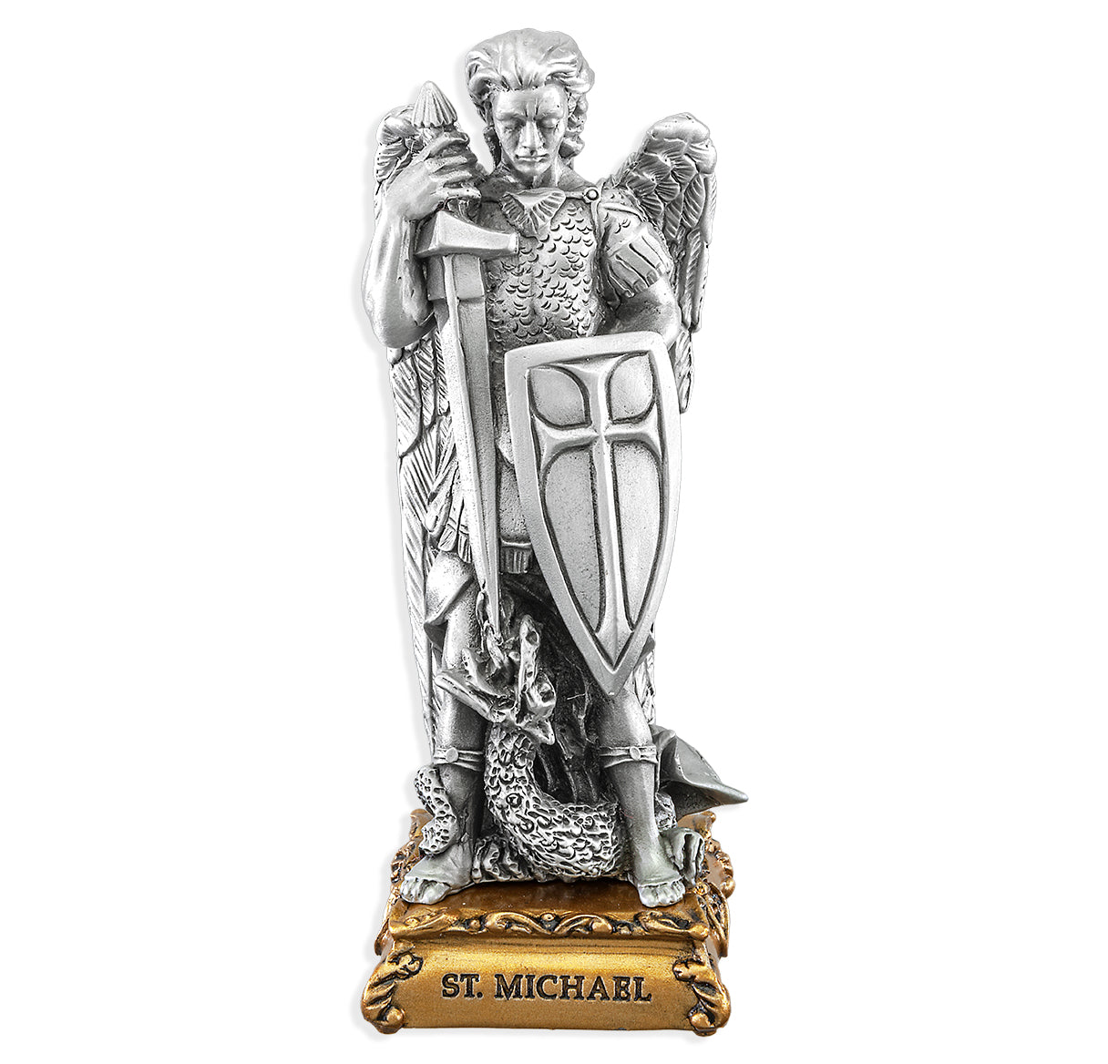 St. Michael the Archangel Pewter Statue – The Catholic Shop