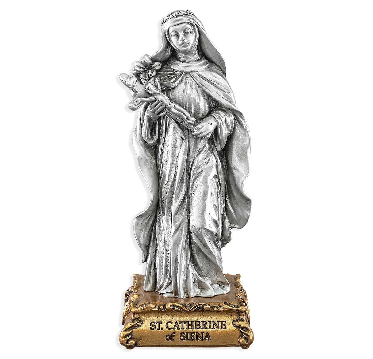 St. Catherine of Sienna Pewter Statue – The Catholic Shop