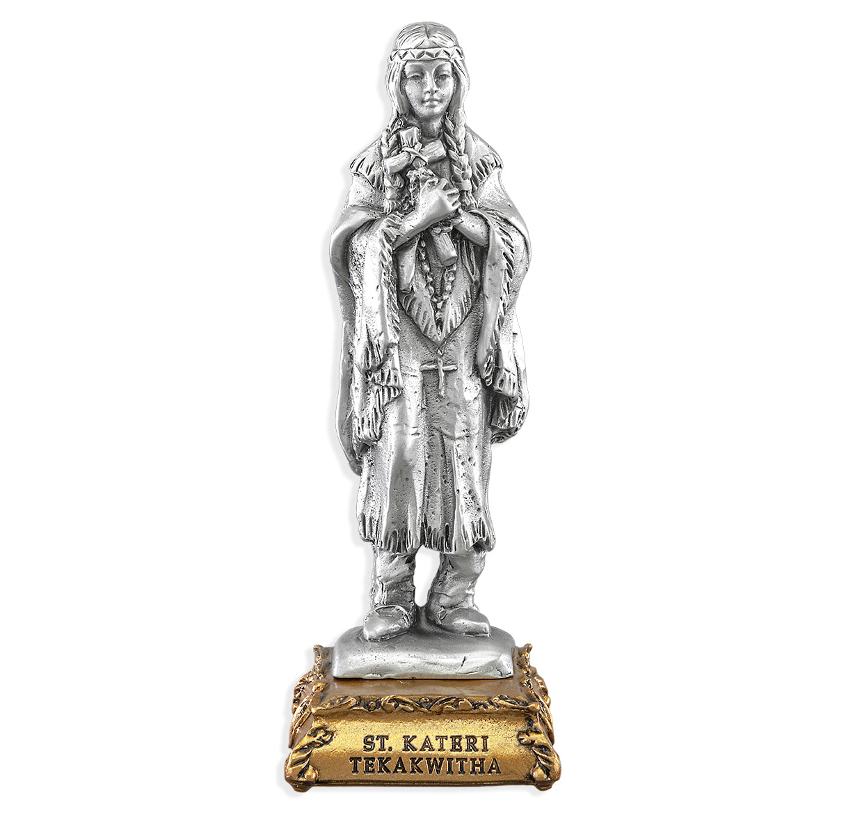 St. Kateri Tekakwitha Pewter Statue – The Catholic Shop