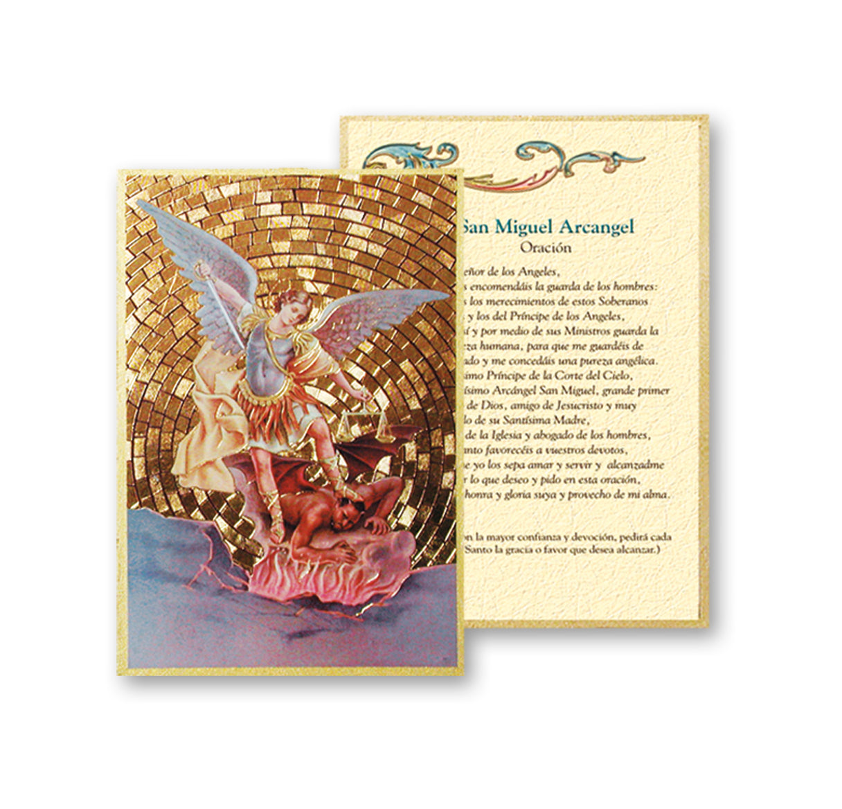 St. Michael (Spanish) Gold Foil Mosaic Plaque – The Catholic Shop
