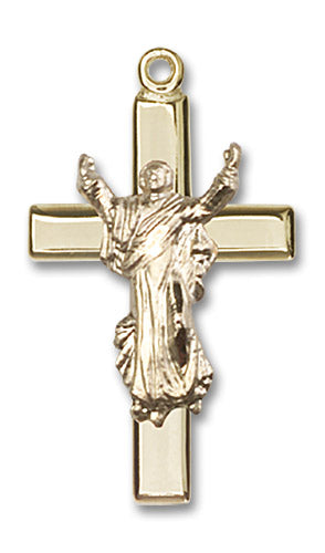 14kt Gold Cross Medal – The Catholic Shop