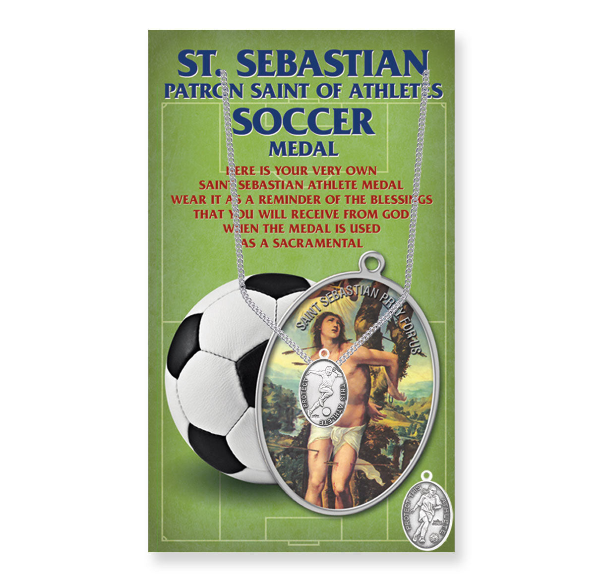 Saint Sebastian Men's Oval Soccer Medal – The Catholic Shop