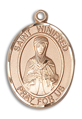 14kt Gold Saint Winifred of Wales Medal – The Catholic Shop
