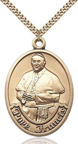 14kt Gold Filled Pope Francis Oval Pendant – The Catholic Shop