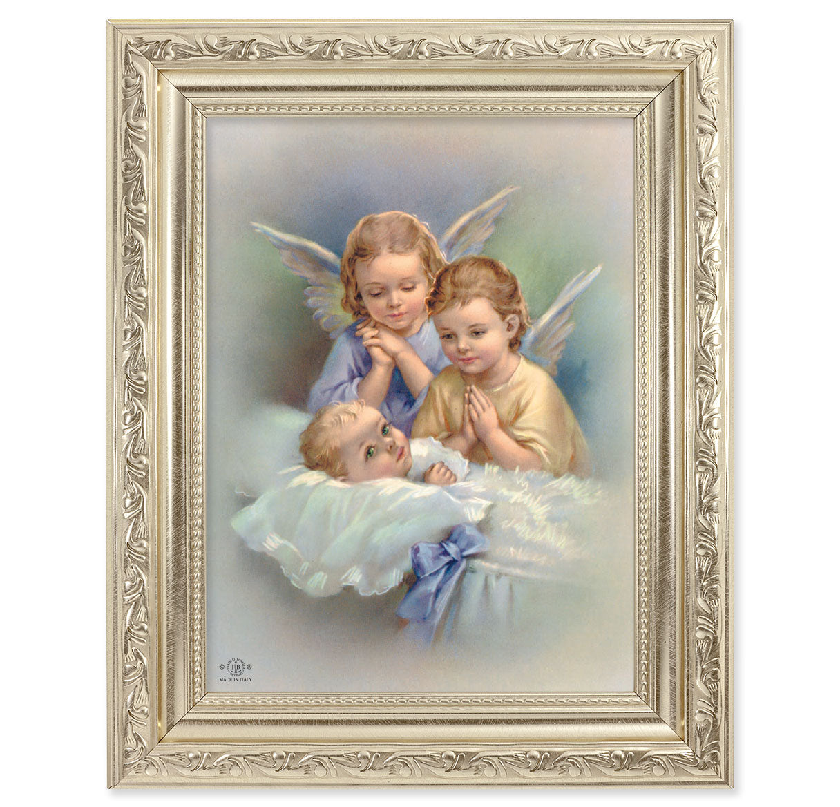 Guardian Angels Silver Framed Art – The Catholic Shop