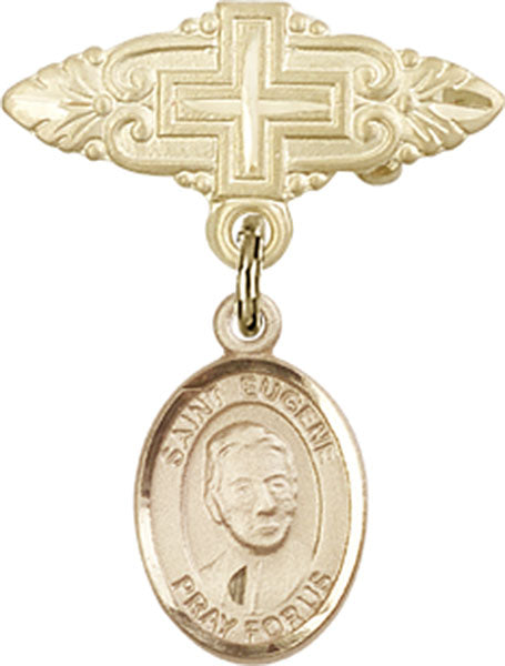 14kt Gold Filled Baby Badge with St. Eugene de Mazenod Charm and Badge ...