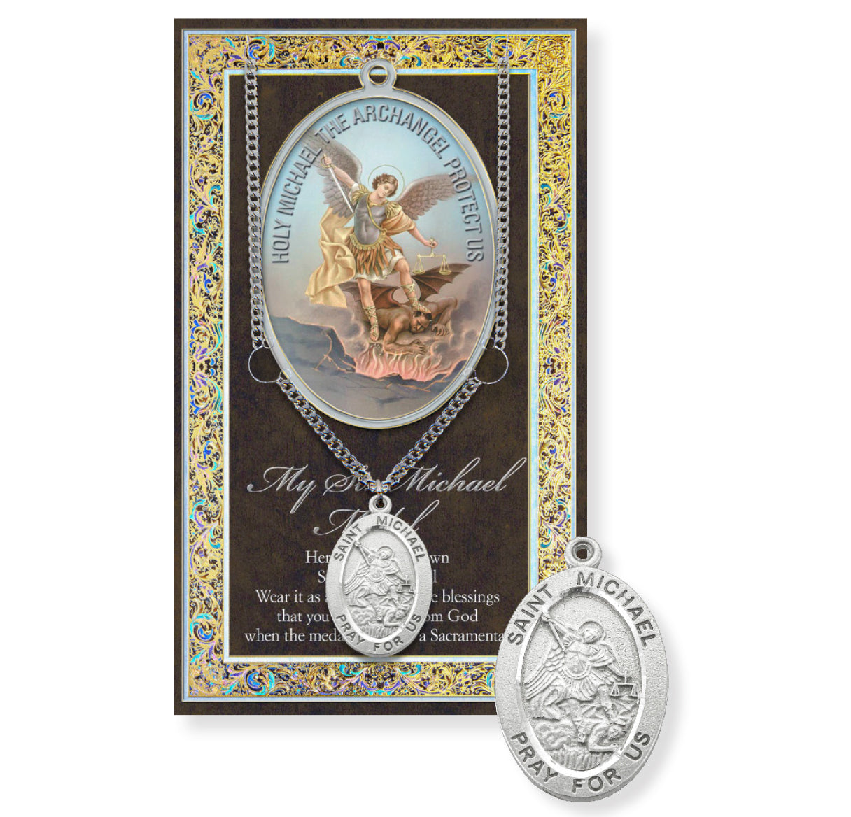 Saint Michael Biography Pamphlet and Patron Saint Medal – The Catholic Shop