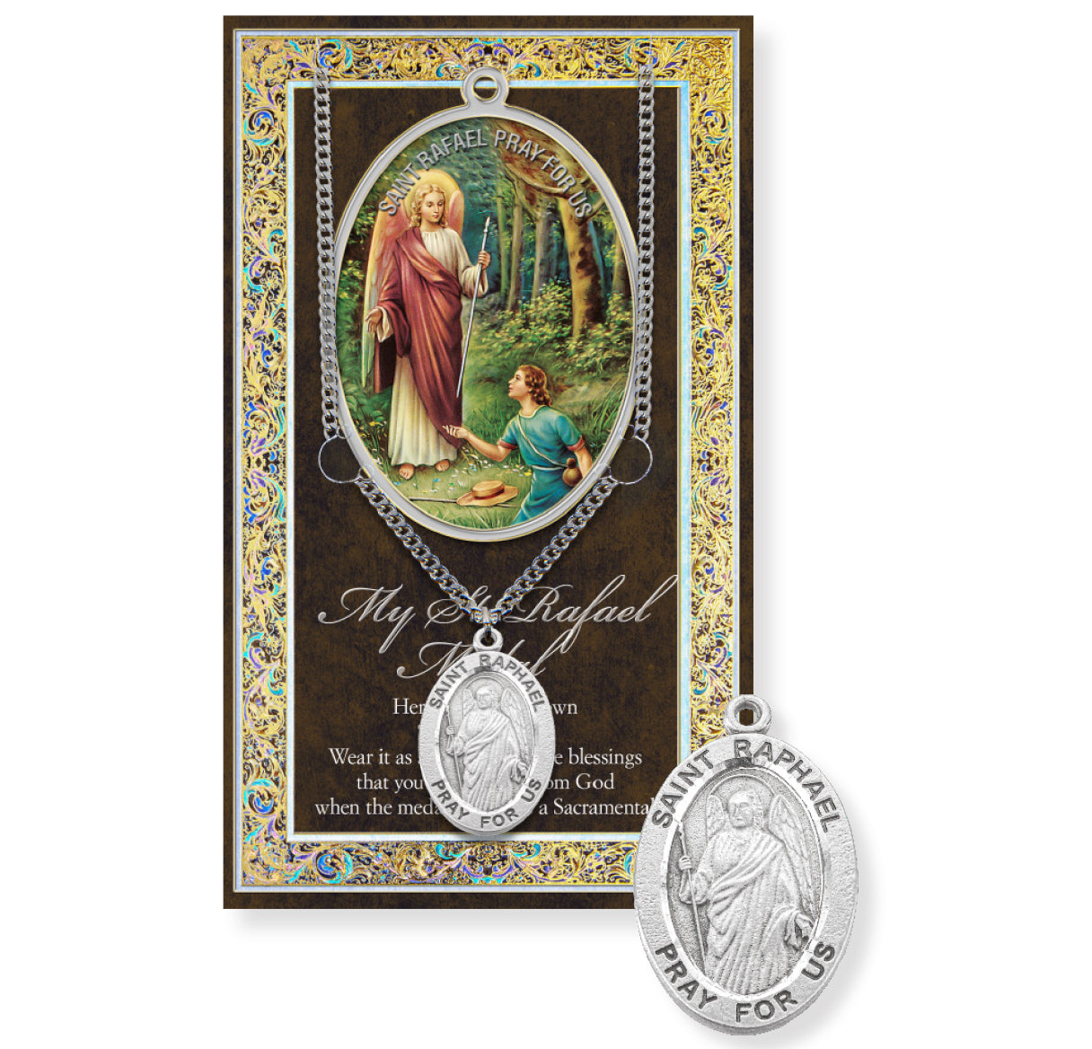 Saint Raphael Biography Pamphlet and Patron Saint Medal – The Catholic Shop