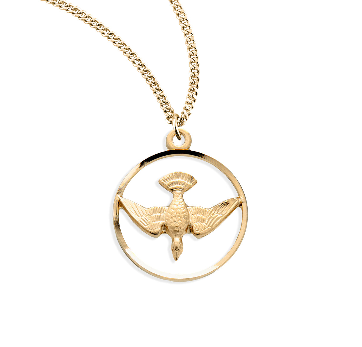 Holy Spirit Gold Over Sterling Silver Medal – The Catholic Shop