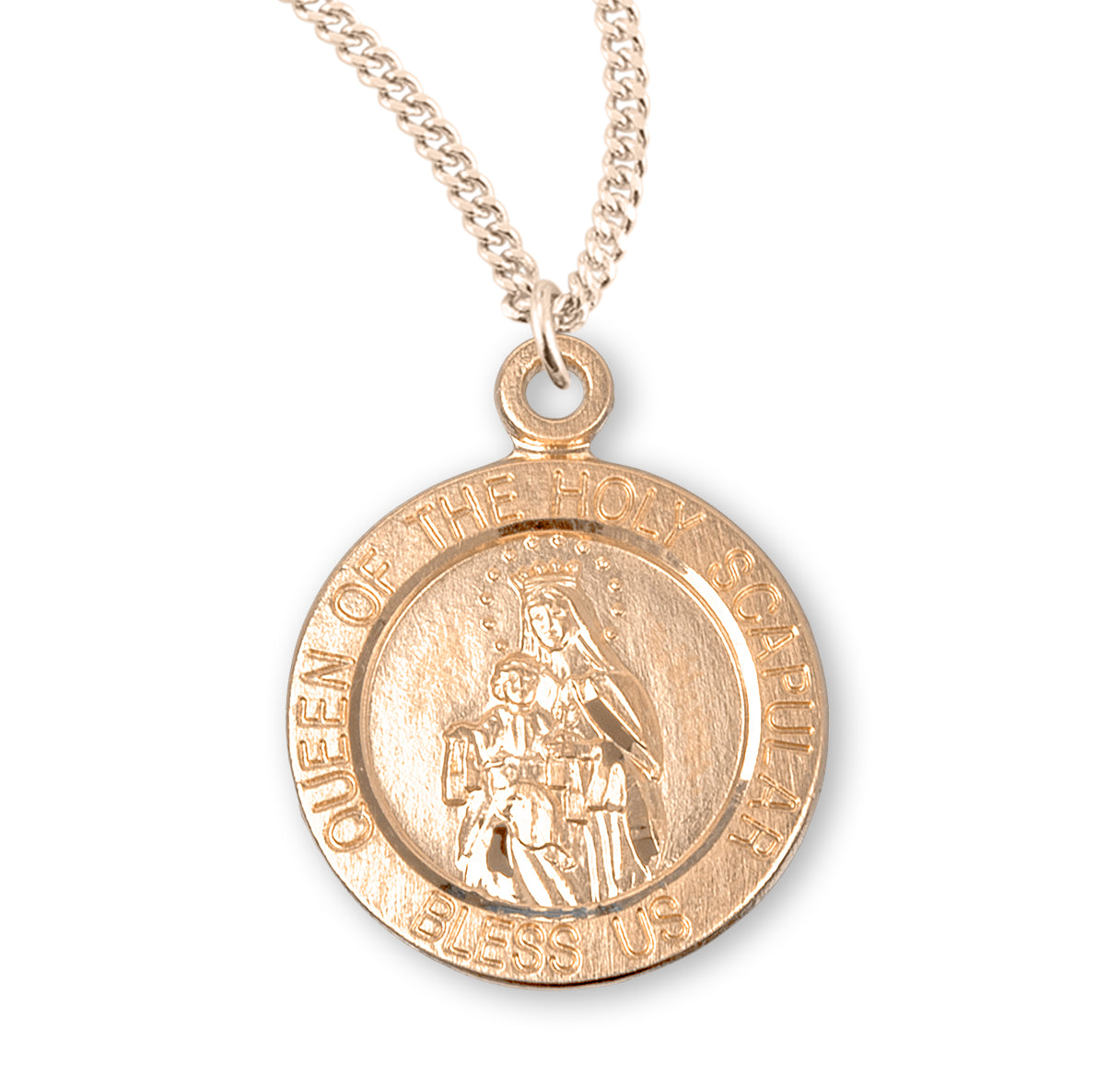 Holy Scapular Round Double Sided Gold Over Sterling Silver Medal – The ...