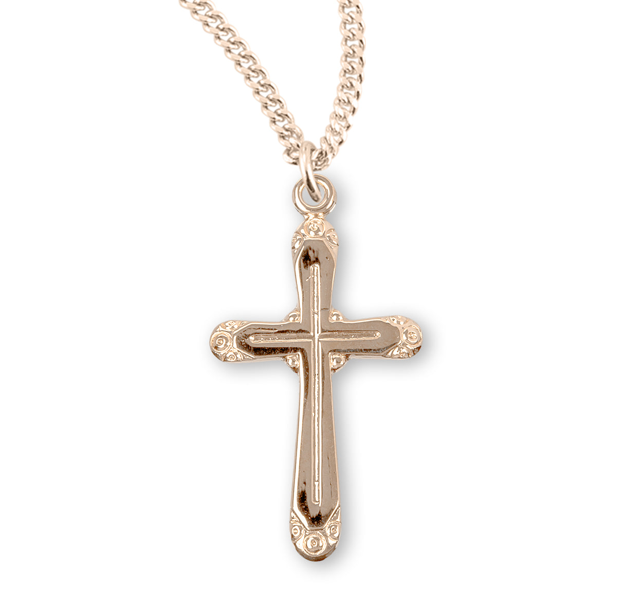 Gold Over Sterling Silver Rounded Edge Cross – The Catholic Shop