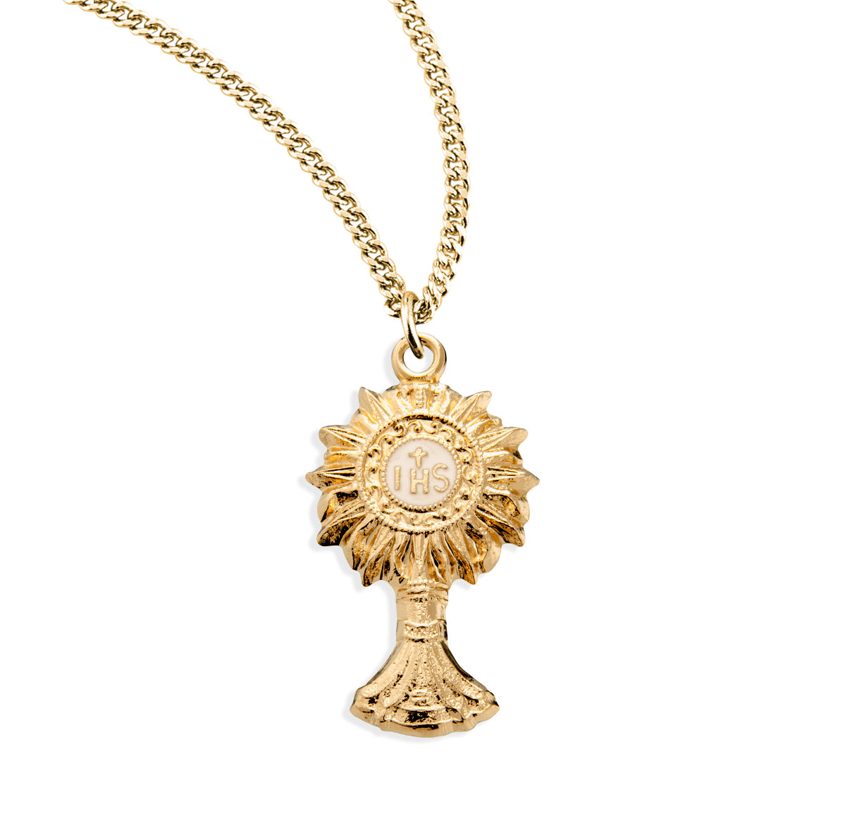 Gold Over Sterling Silver Monstrance Pendant – The Catholic Shop