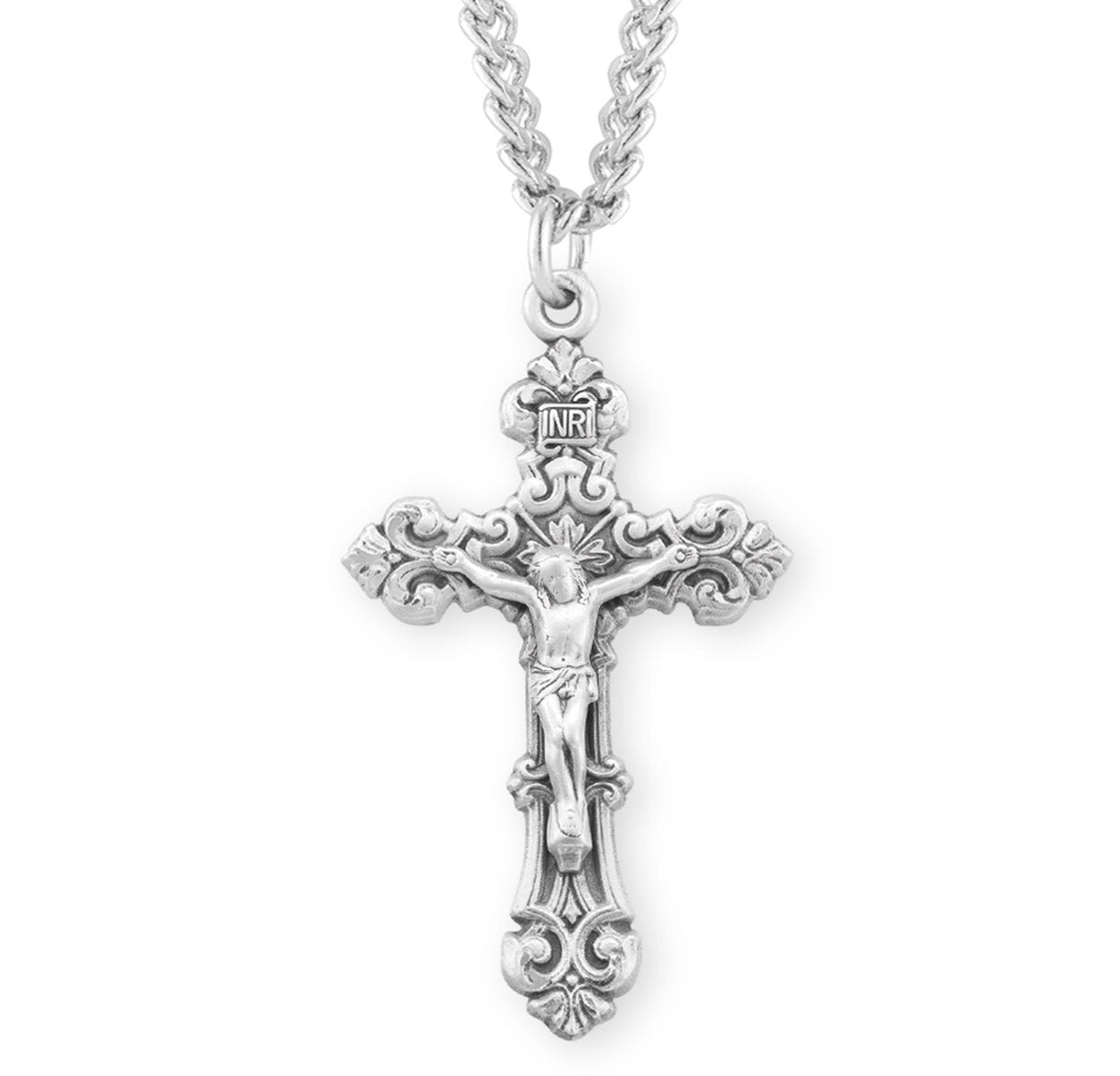 Sterling Silver Scroll Design Rosary Crucifix – The Catholic Shop