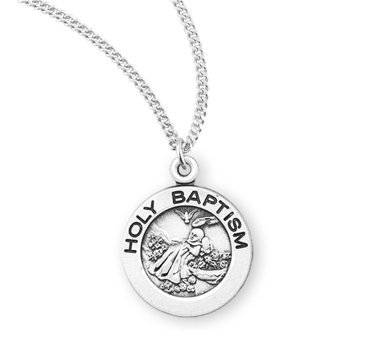 Holy Baptism Round Sterling Silver Medal – The Catholic Shop