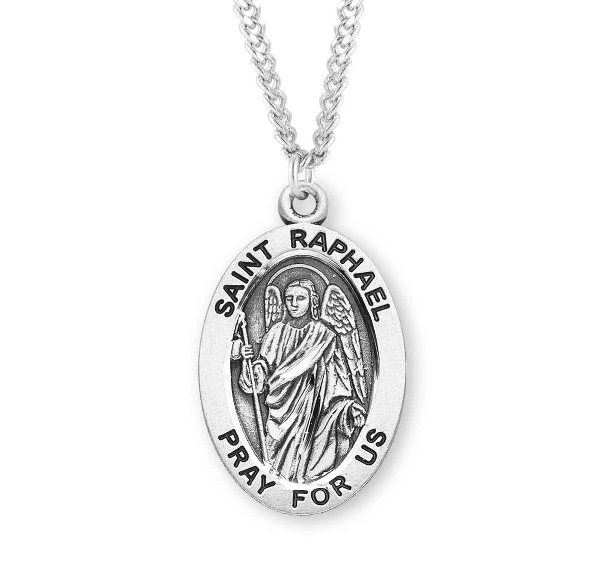 Patron Saint Raphael Archangel Oval Sterling Silver Medal – The ...