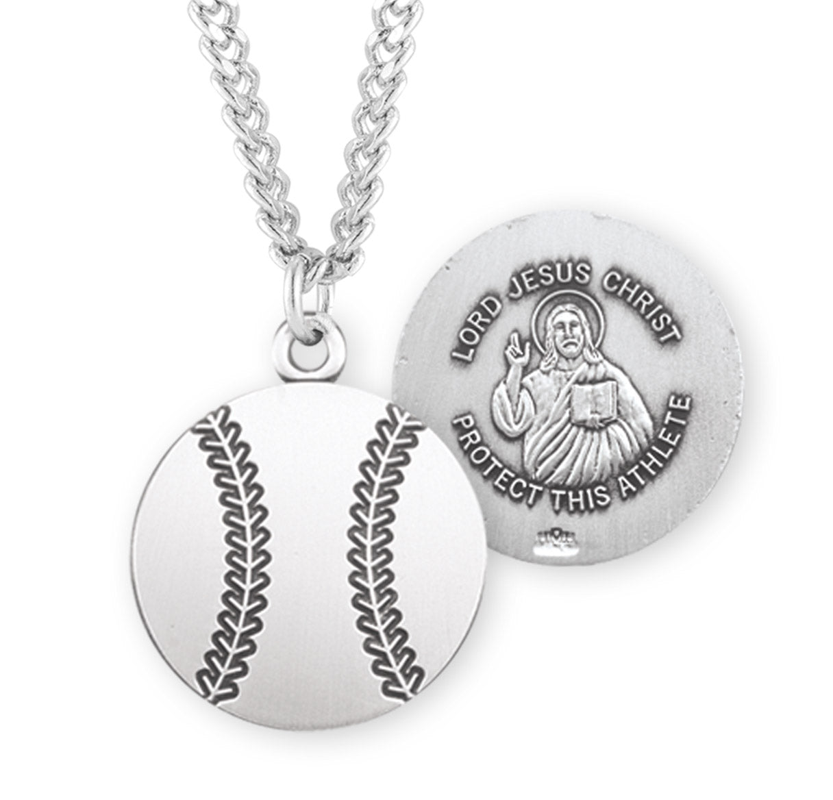 Lord Jesus Christ Sterling Silver Baseball Athlete Medal – The Catholic ...