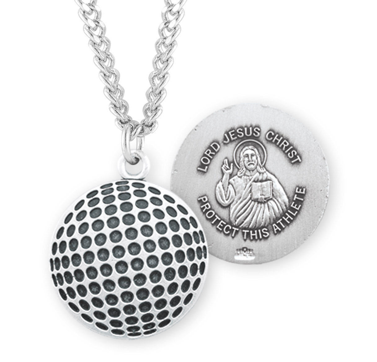 Lord Jesus Christ Sterling Silver Golf Athlete Medal – The Catholic Shop
