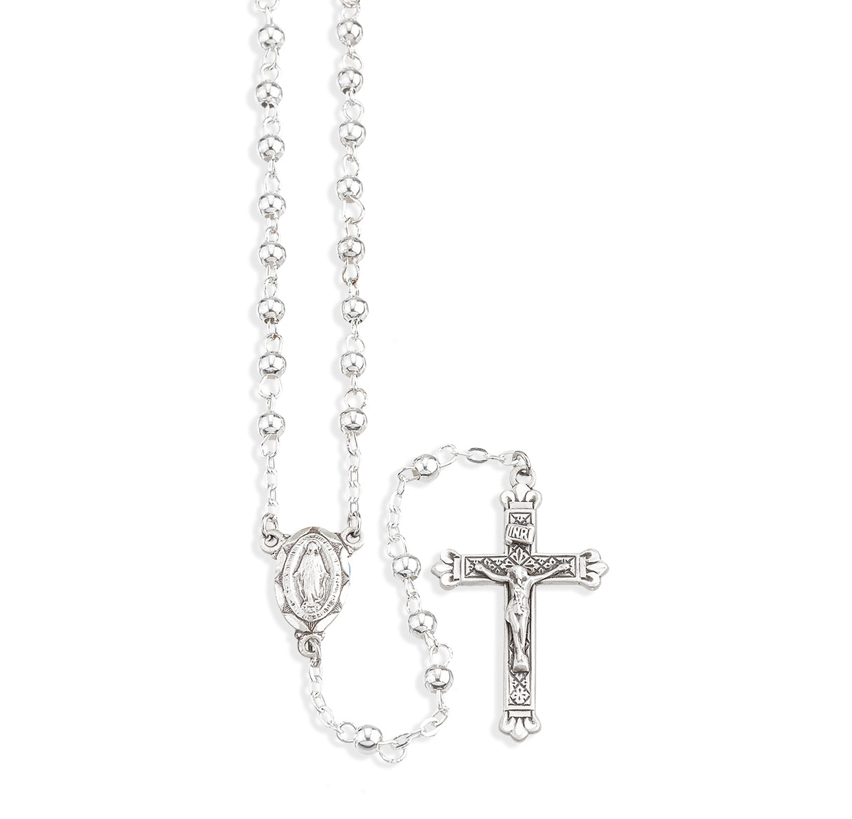 3mm High Polished Round Sterling Rosary – The Catholic Shop