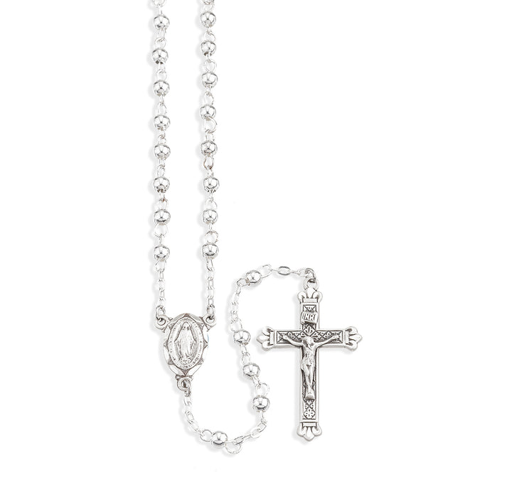 3mm High Polished Round Sterling Rosary – The Catholic Shop