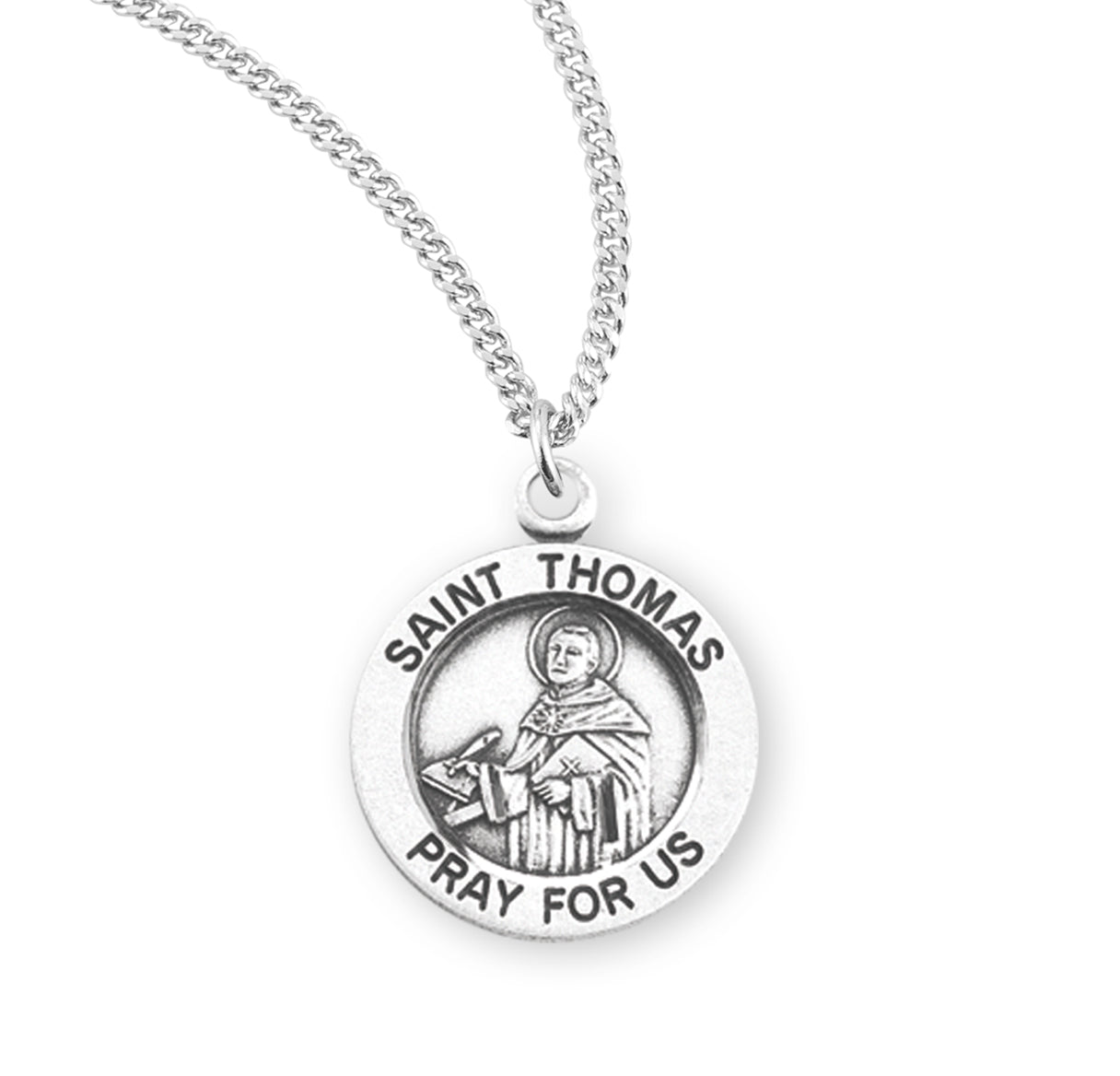 Patron Saint Thomas Round Sterling Silver Medal – The Catholic Shop