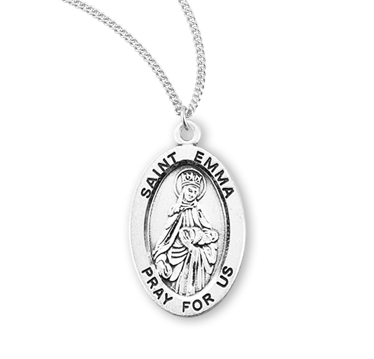Patron Saint Emma Oval Sterling Silver Medal – The Catholic Shop