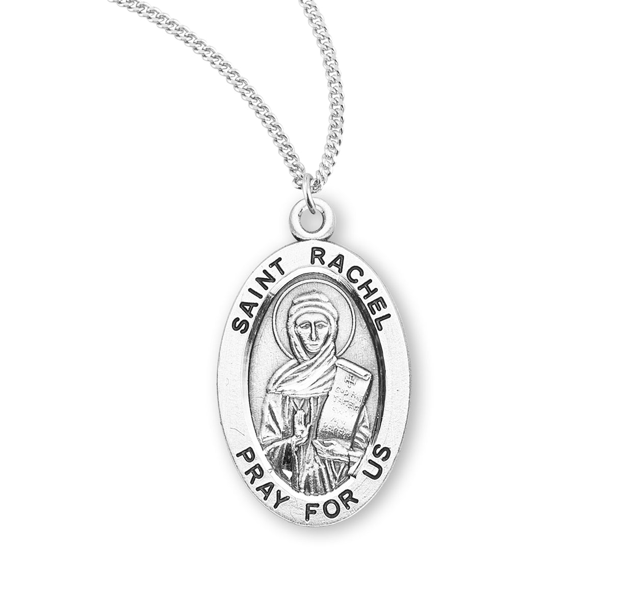 Patron Saint Rachel Oval Sterling Silver Medal – The Catholic Shop