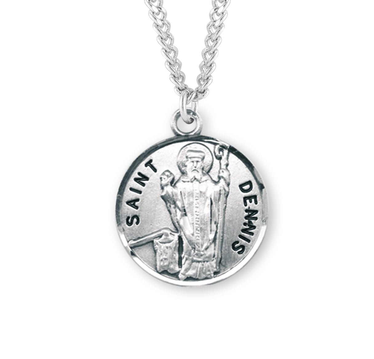 Patron Saint Dennis Round Sterling Silver Medal – The Catholic Shop