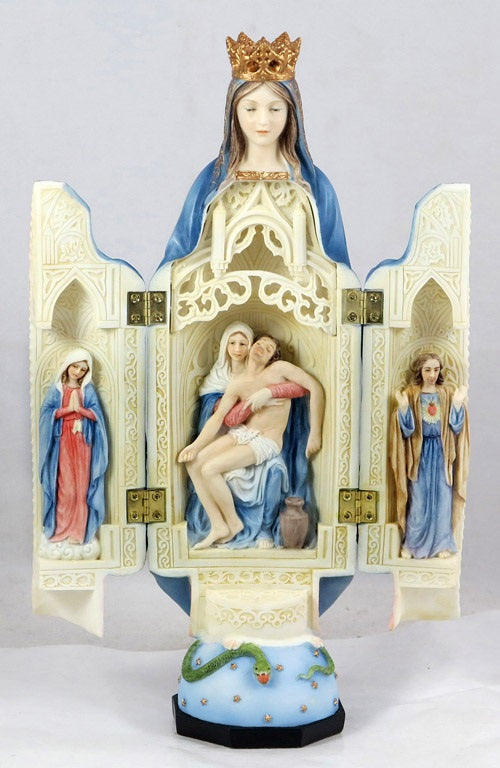Our Lady of Sorrow Triptych Full Color 11" – The Catholic Shop